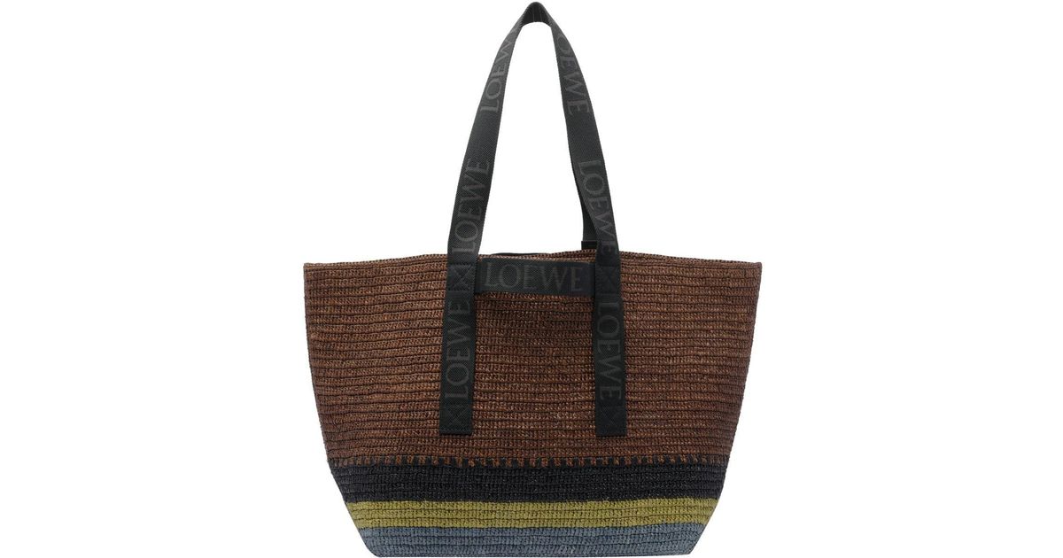 Loewe Rafia Bold Shopper in Brown for Men | Lyst