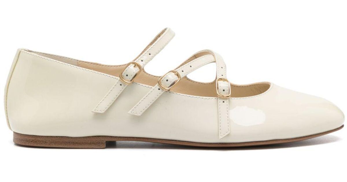 Celine Les Ballerines Criss Cross Ballerina in White | Lyst