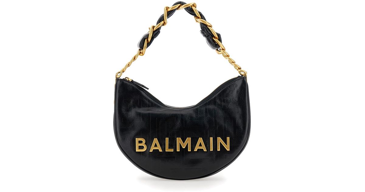 Balmain 'Soft Moon 1945' Shoulder Bag With Lettering Logo On The Front ...