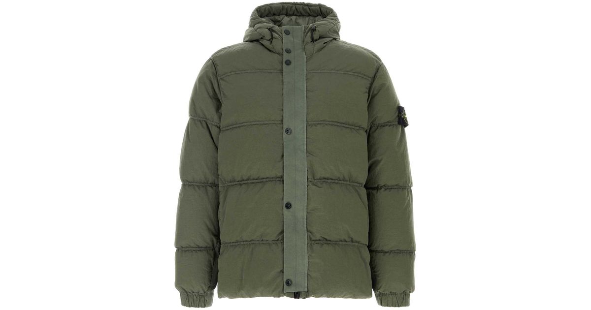 Stone Island Army Nylon Down Jacket in Green for Men | Lyst