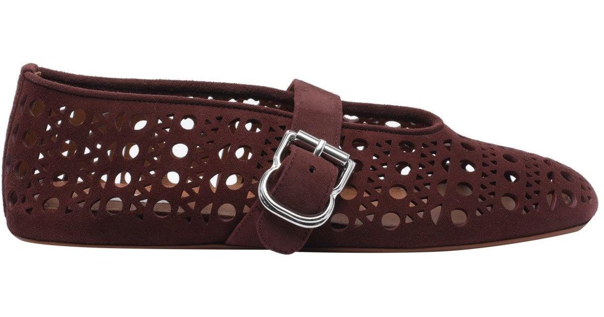 Alaïa Flat Ballet in Brown | Lyst