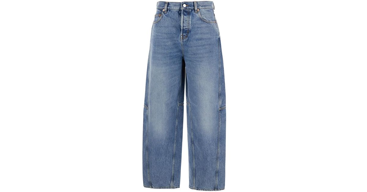 Gucci Jeans With Logo Patch On The Rear And Wide Leg in Blue for Men | Lyst
