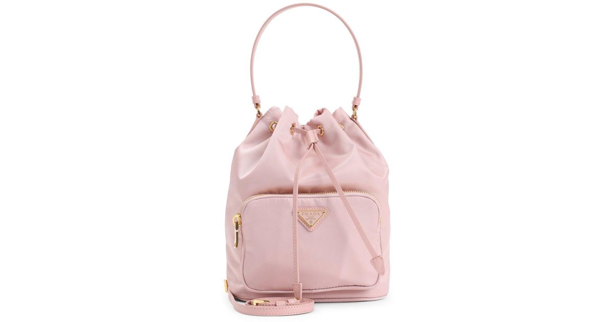 Prada Re-Nylon Bucket Bag in Pink | Lyst