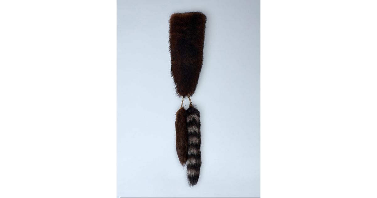 Chloé Chloã Treasure Tails Shearling Scarf in Black | Lyst