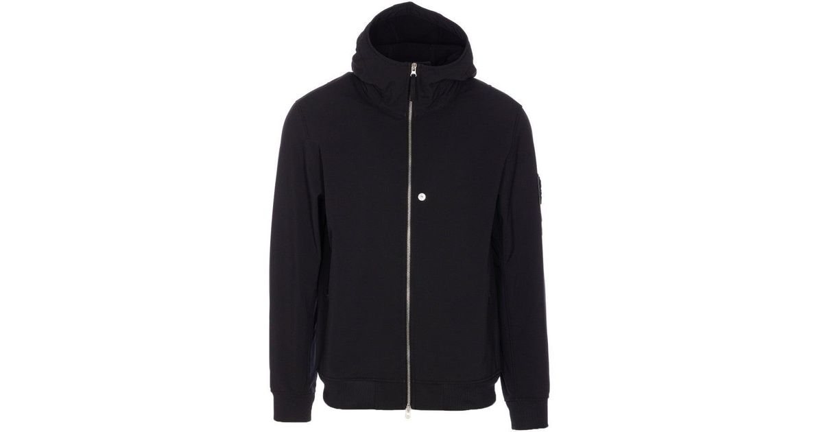 Stone Island Soft Shell-R Technology Logo Jacket in Blue for Men | Lyst