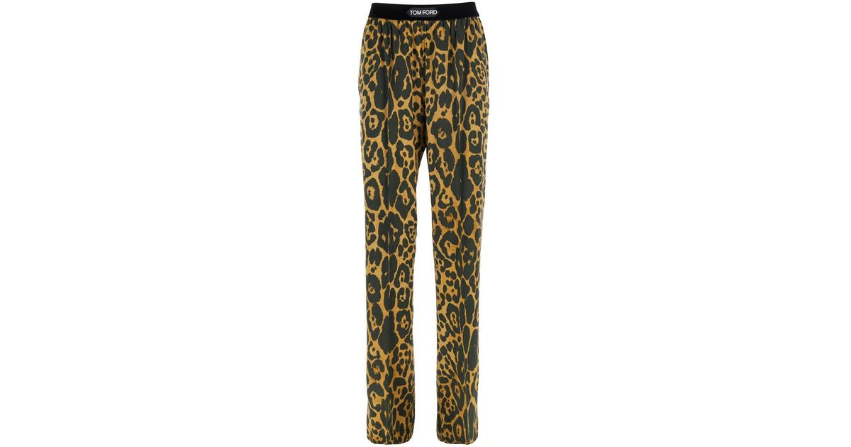Tom Ford Pants With Logo Patch On The Waist And All-Over Leopard Print ...