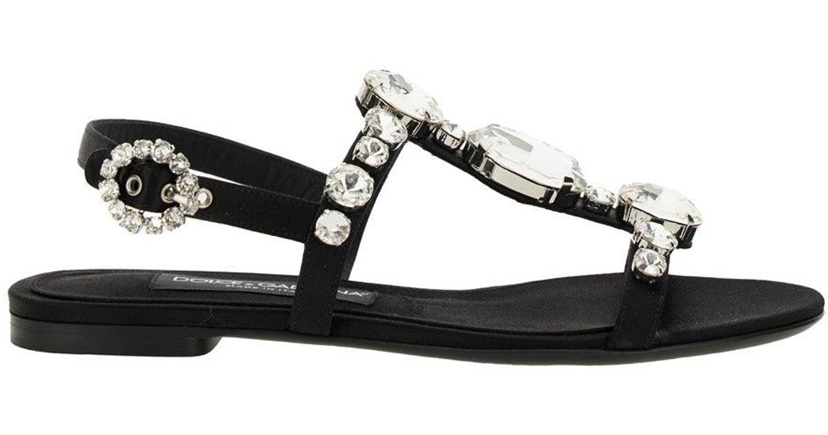 Dolce & Gabbana Sandals With Embroidered Stones Decorations in White ...