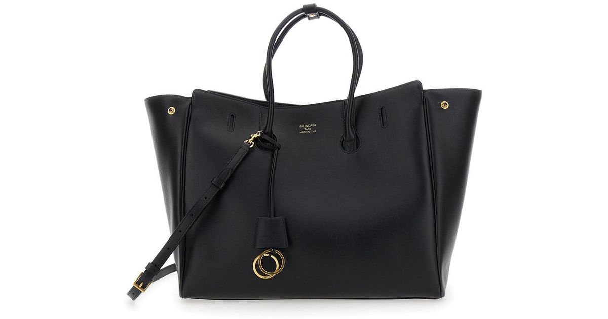 Balenciaga 'Hampton Medium' Handbag With Embossed Logo On The Front And ...