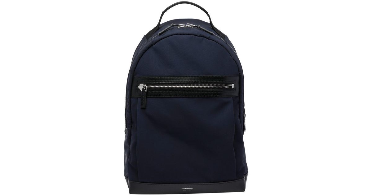 Tom Ford Logo Recycled Nylon Backpack in Blue for Men | Lyst