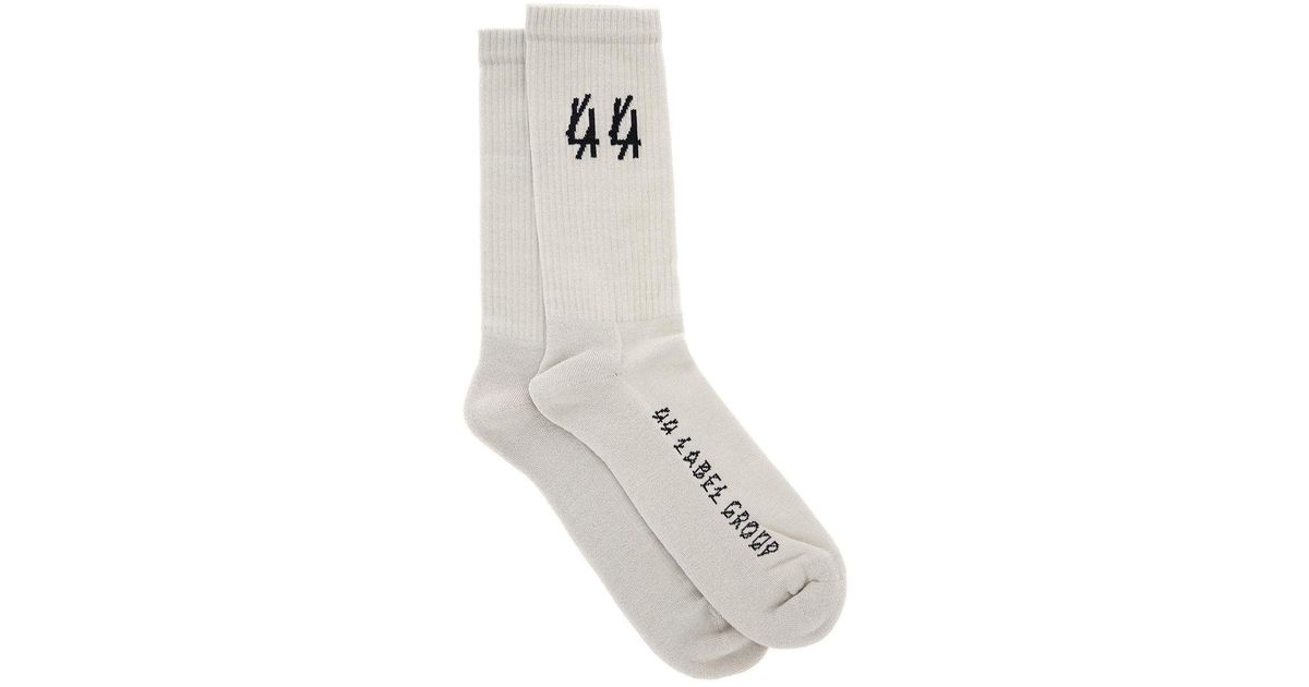 44 Label Group Socks With Contrasting Logo Detail in White for Men | Lyst