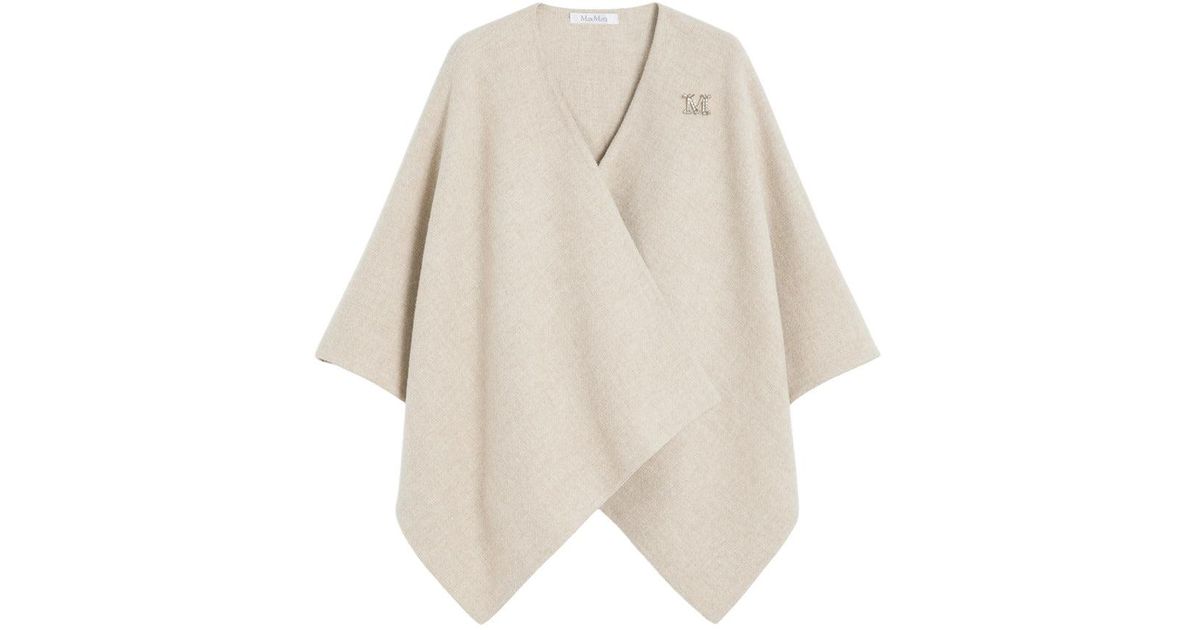 Max Mara Short Cape With A Rectangular Design, Can Be Worn Closed With ...