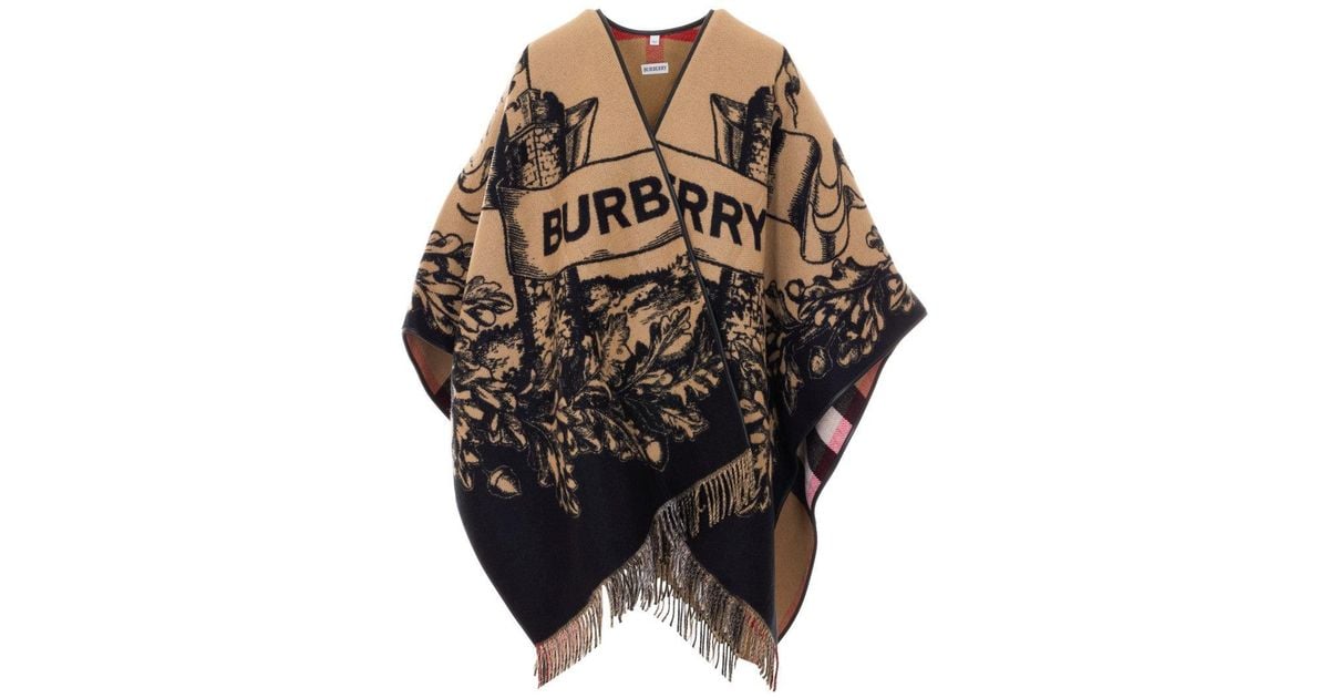 Burberry Gallant Knight Cape in Black | Lyst