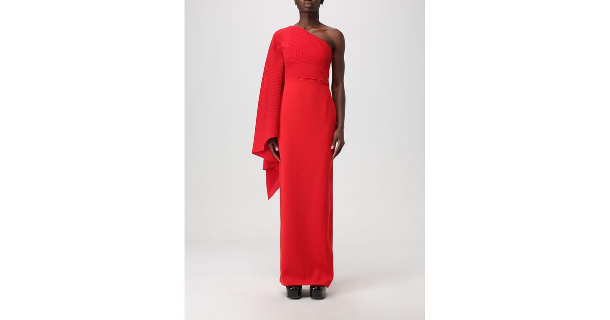 Solace London Lillia One-shoulder Maxi Dress in Red | Lyst