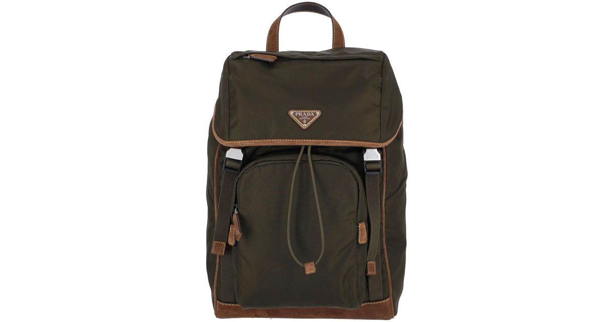 Prada Logo Backpack in Black for Men | Lyst