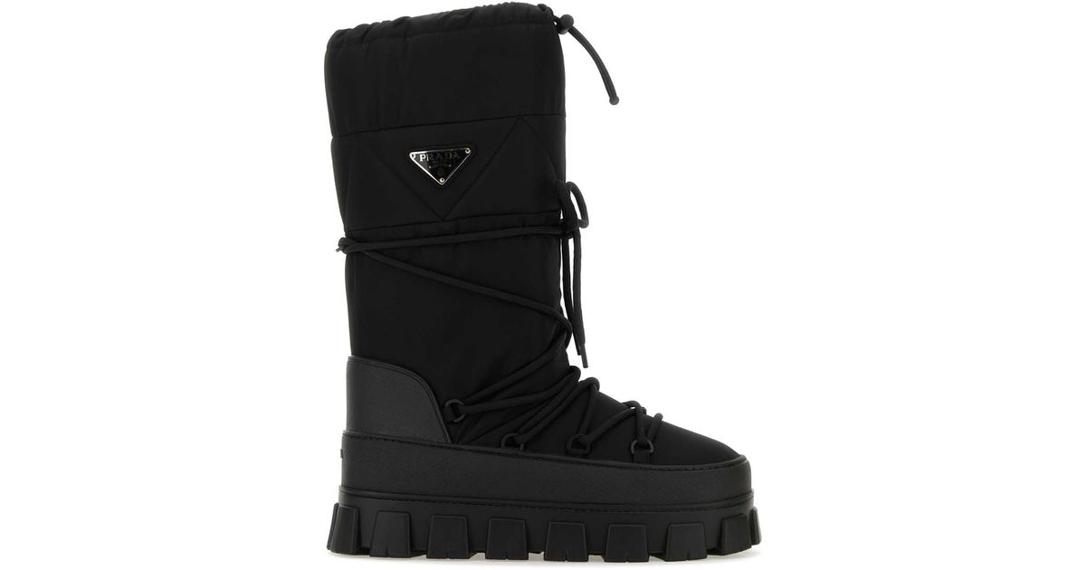 Prada Re-Nylon Boots in Black | Lyst
