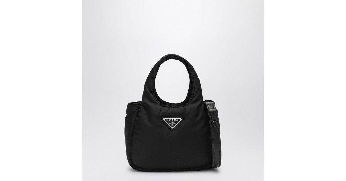 Prada Soft Re-Nylon Mini Bag in Black | Lyst