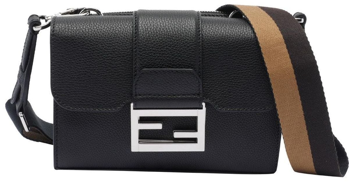Fendi Double Baguette Crossbody Bag in Black for Men | Lyst