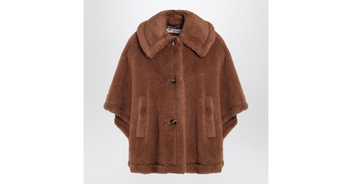 Max Mara Camel-Coloured Cape in Brown | Lyst