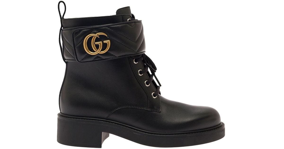 Gucci Ankle Boot With Double 'G' And Textured Hardware in Black for Men ...