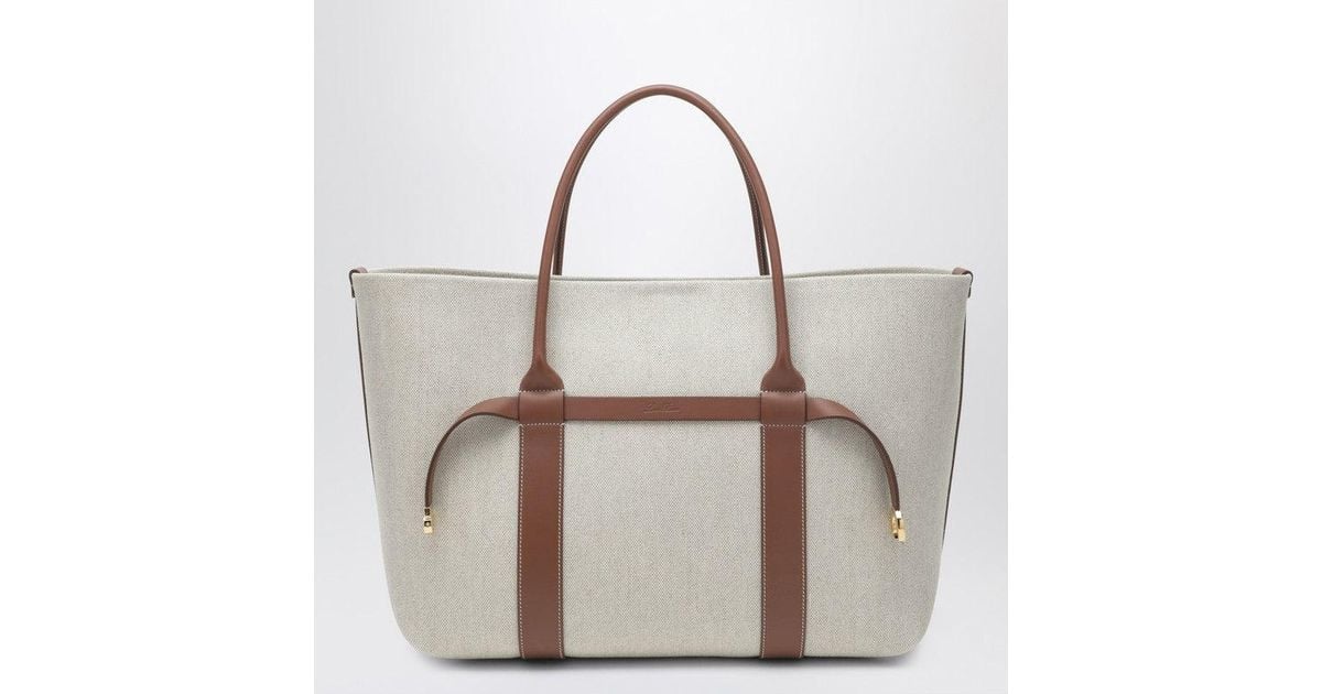 Loro Piana Ghiera Shopper Large Bag in Gray | Lyst