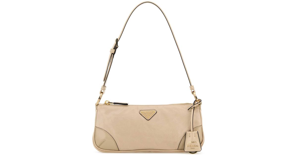 Prada Light Leather Re-Edition 2002 Shoulder Bag in Natural | Lyst