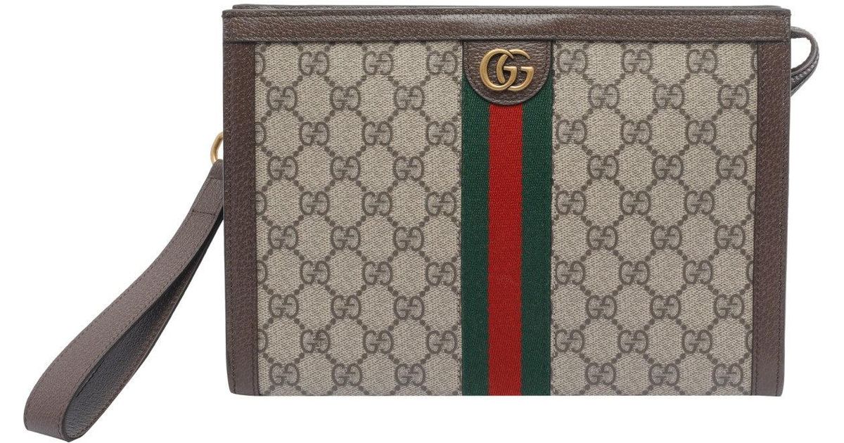 Gucci Small Ophidia Pouch in Gray for Men | Lyst