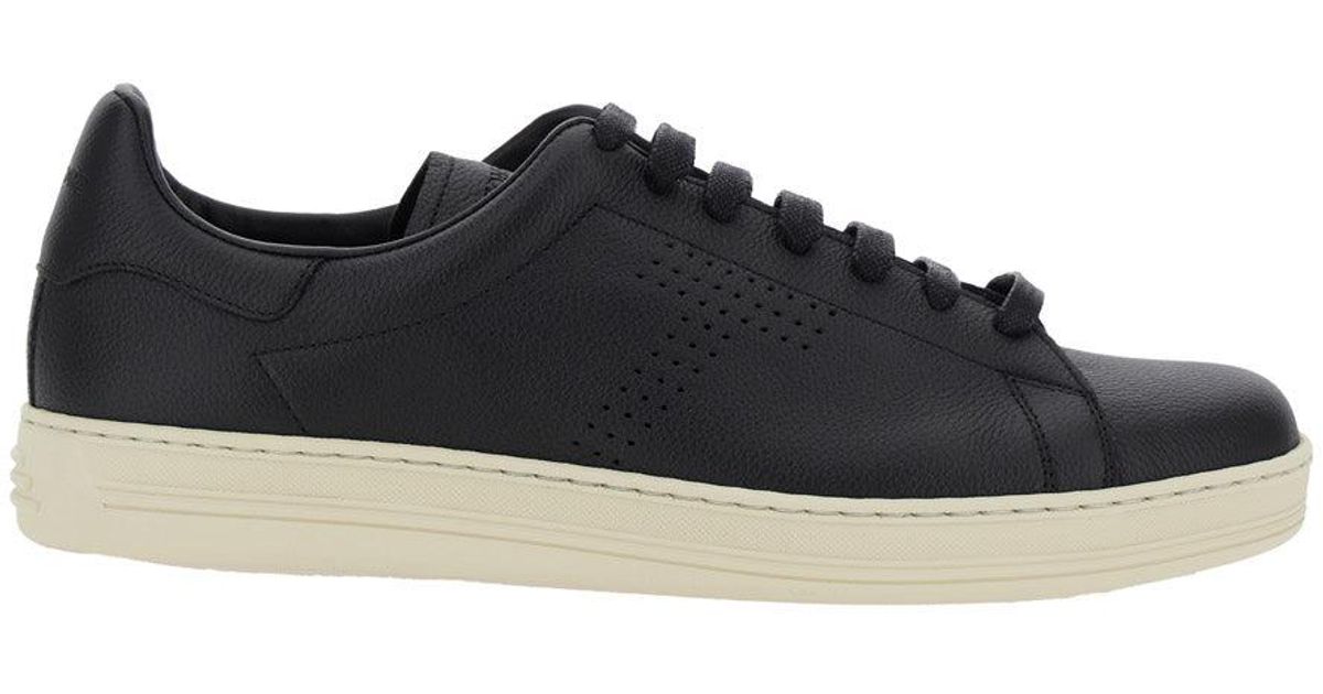 Tom Ford 'Warwick' Sneaker With Perforated T Detail On The Side in ...