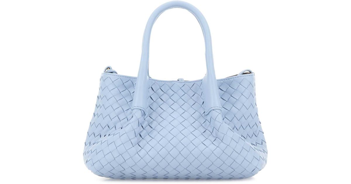 Bottega Veneta Light Leather Small Pinacoteca Shopping Bag in Blue | Lyst