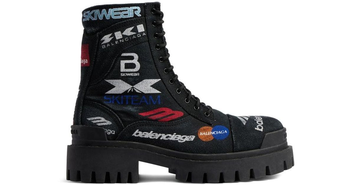 Balenciaga Strike 20Mm Combat Boots in Black for Men | Lyst