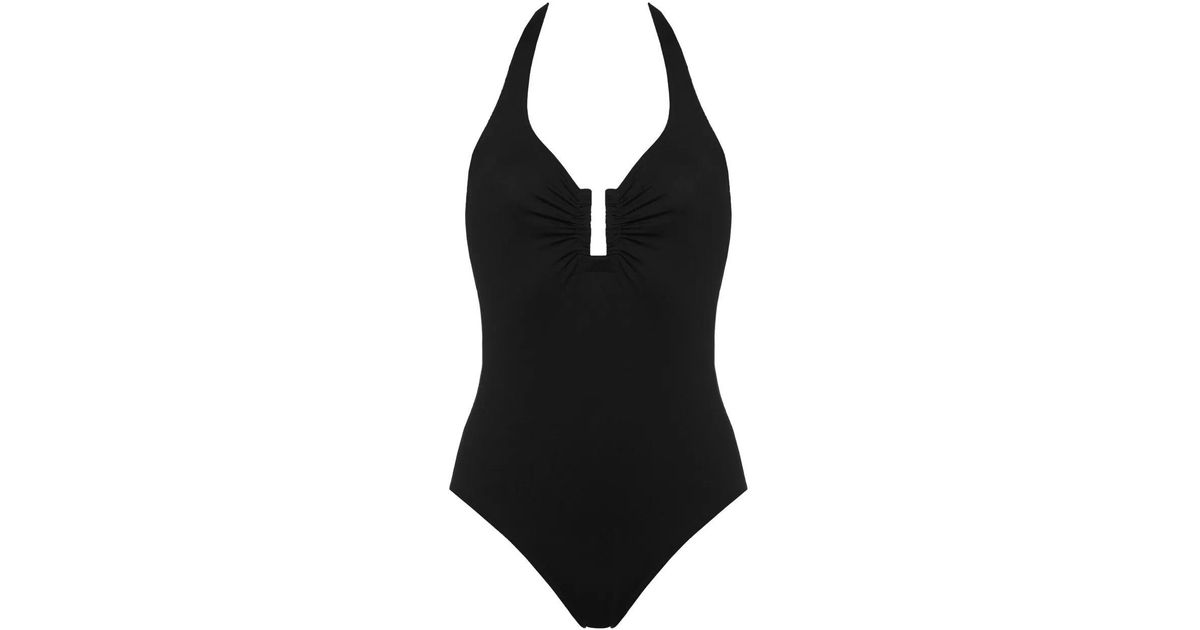 Eres Legendaire One-Piece Halter Straps Swimsuit in Black | Lyst