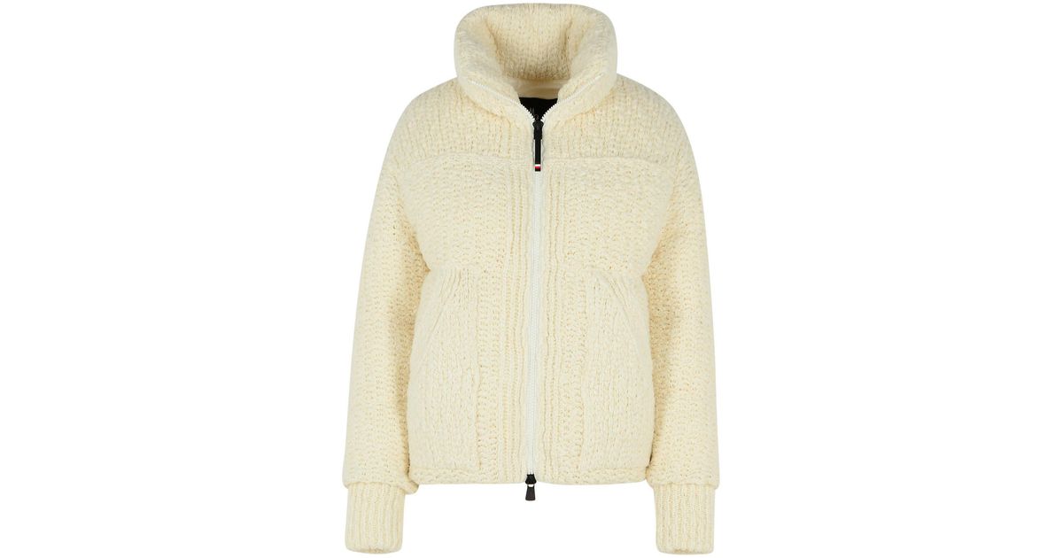 Moncler 'Serafus' Virgin Wool Blend Down Jacket in Natural | Lyst
