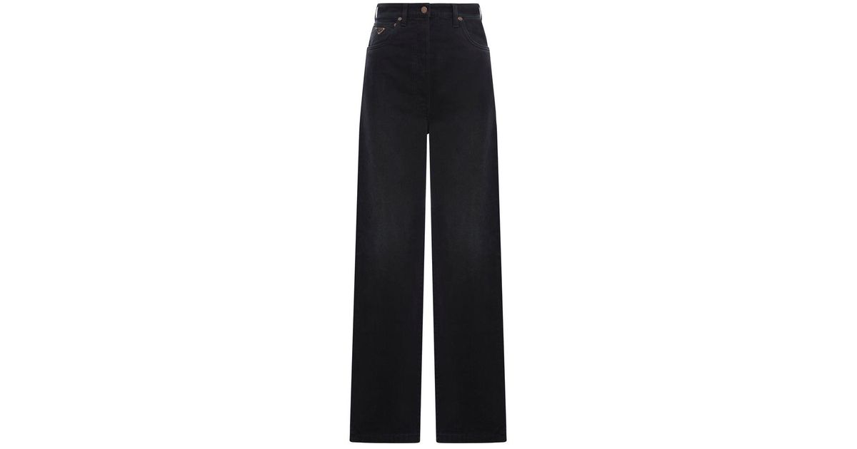 Prada Long Legs Jeans in Black | Lyst