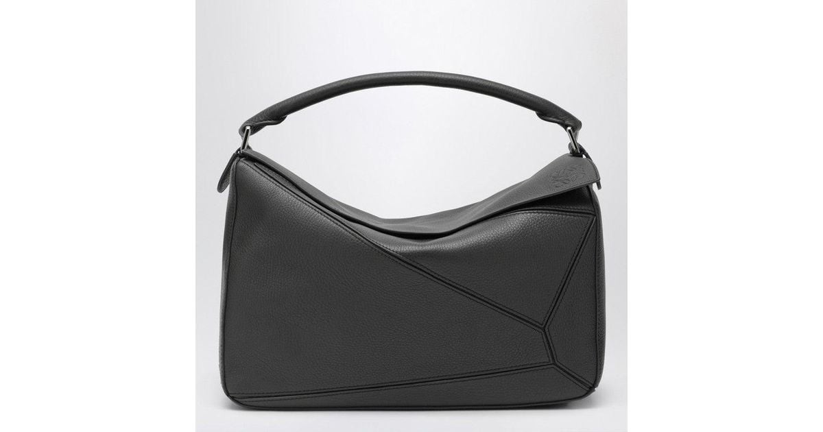 Loewe Large Puzzle Bag In Dark Grained in Black for Men | Lyst