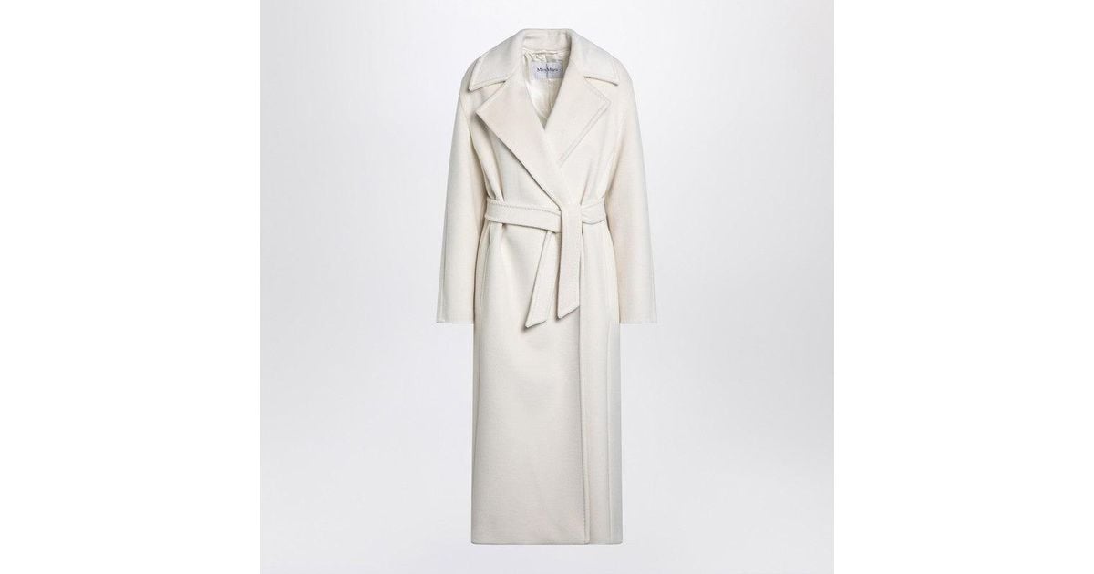 Max Mara Cashmere Blend Dressing Gown Coat in White | Lyst