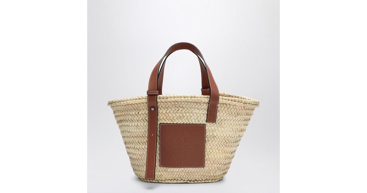 Loewe Natural Straw And Leather Bag in Brown | Lyst
