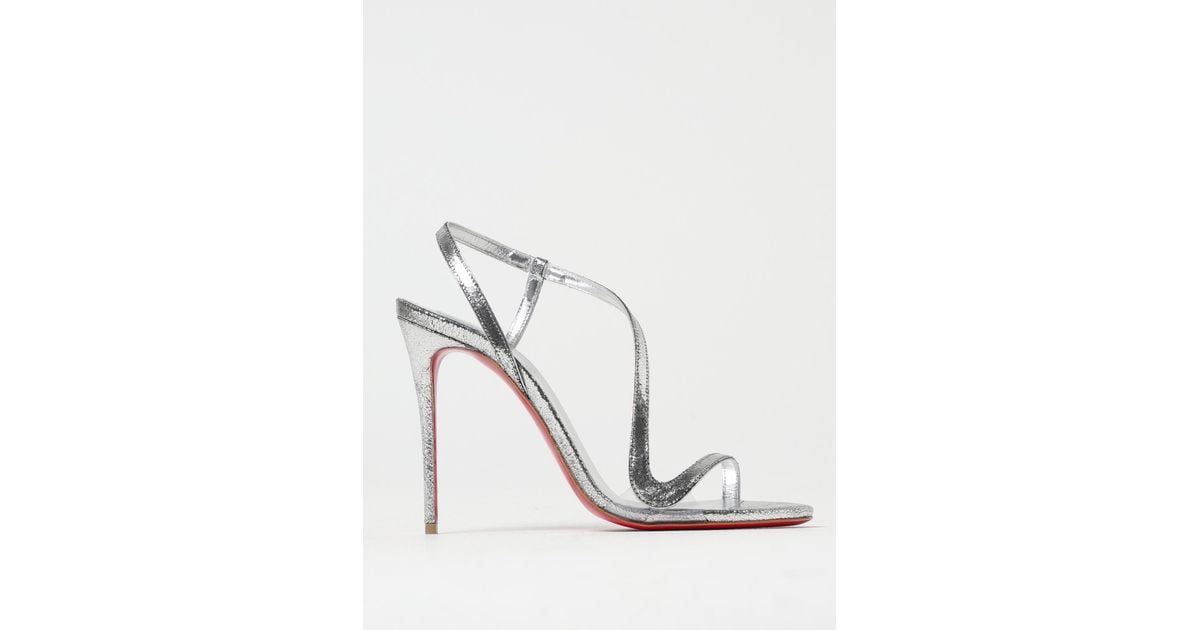 Christian Louboutin Heeled Sandal in White | Lyst