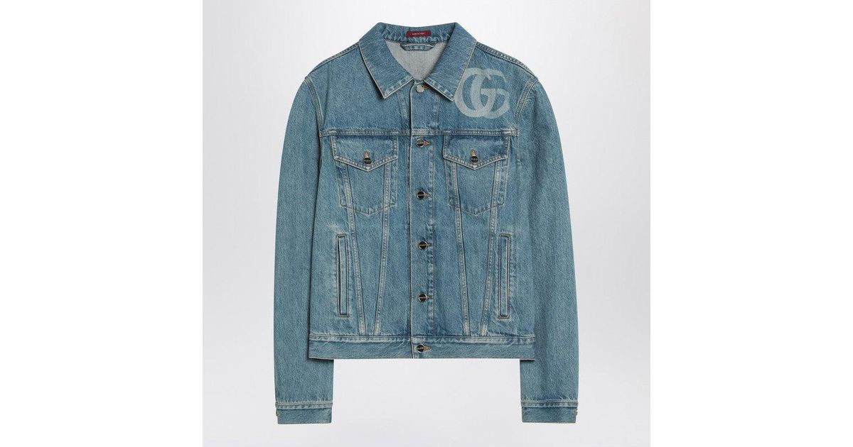 Gucci Denim Jacket With A Faded Effect in Blue for Men | Lyst