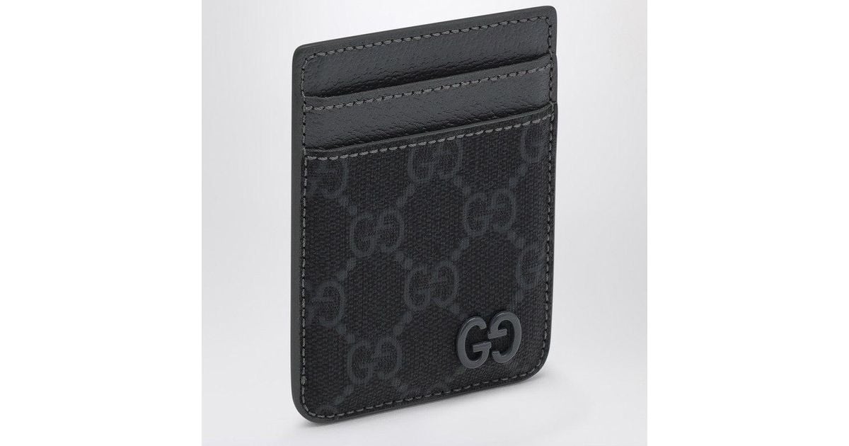 Gucci Gg Supreme/ Fabric Card Holder in Black for Men | Lyst
