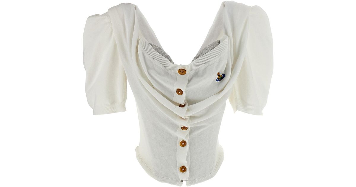 Vivienne Westwood 'Bea Corset' Cardigan in White | Lyst