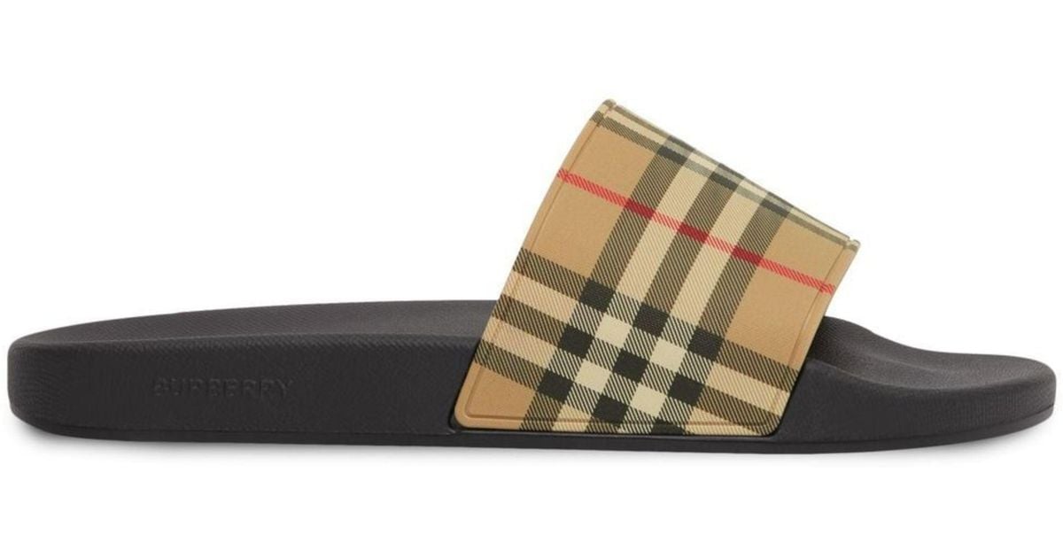 Burberry Check Slipper for Men | Lyst