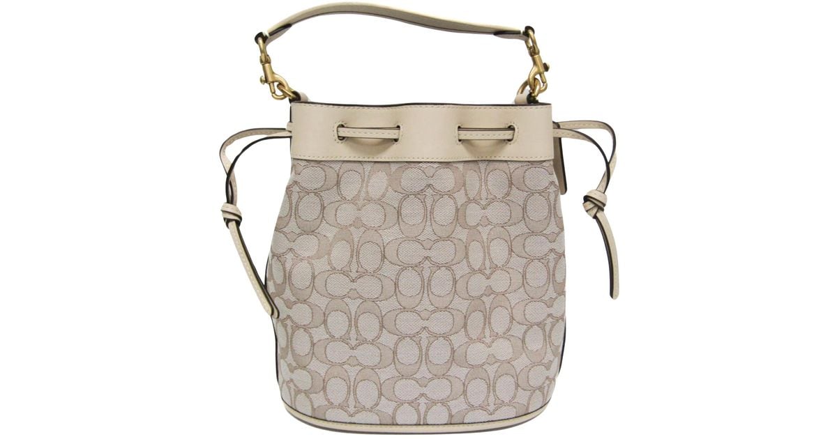 COACH Field Canvas Shoulder Bag (Pre-Owned) in Natural | Lyst