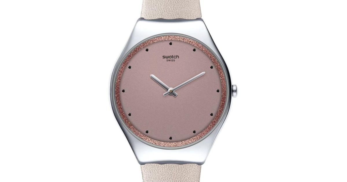 Swatch Stainless Steel Dress Watch in Pink | Lyst