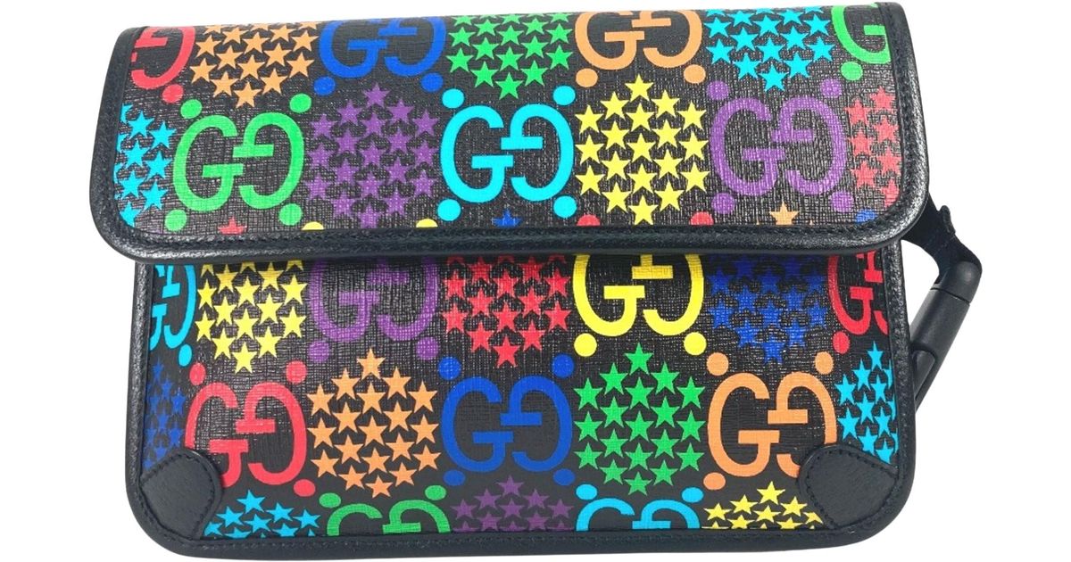 Gucci Psychedelic Leather Shoulder Bag (Pre-Owned) in Blue for Men | Lyst