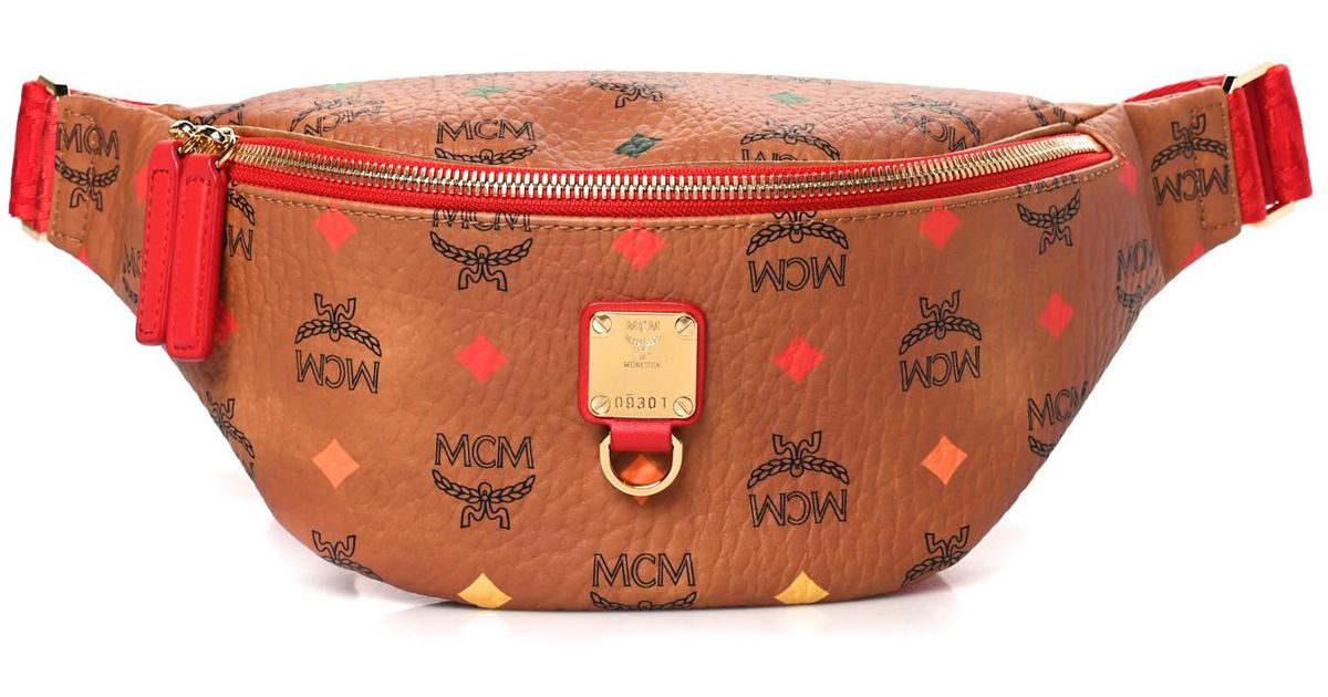 MCM Cognac Spectrum Stark Skyoptic Visetos Belt Bag in Red | Lyst