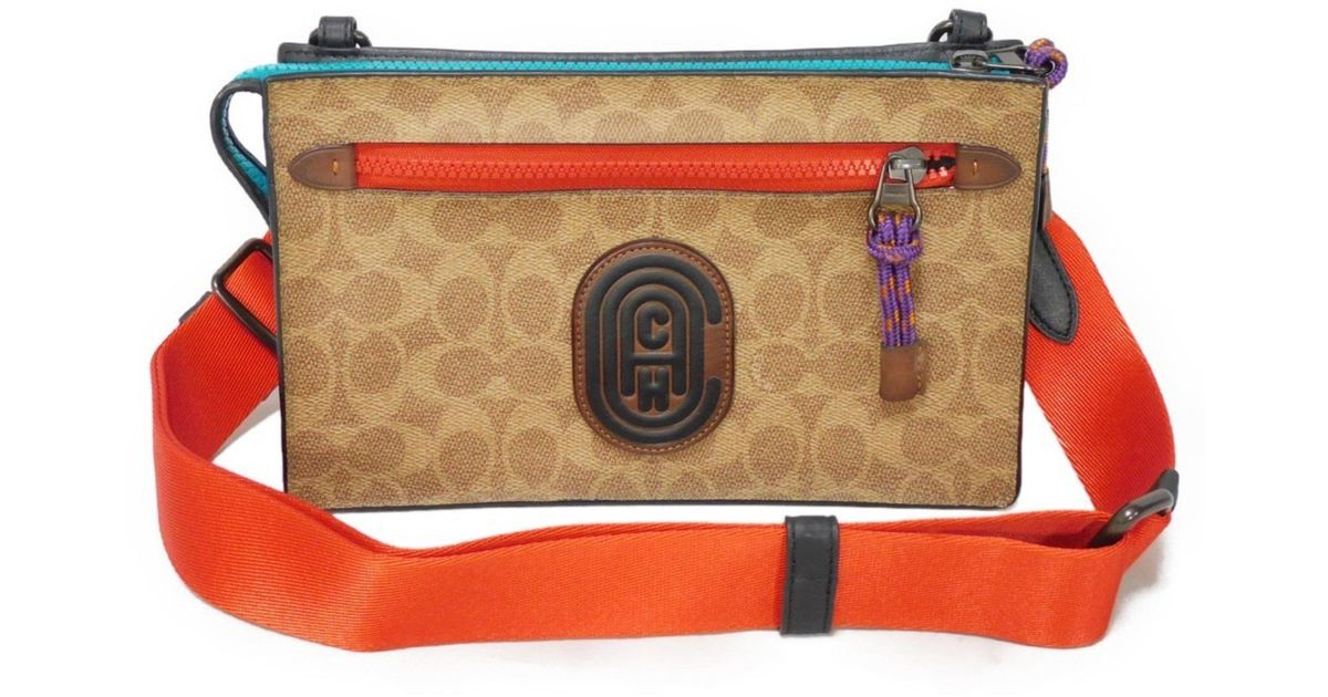 COACH Signature Canvas Shoulder Bag (Pre-Owned) in Red for Men | Lyst