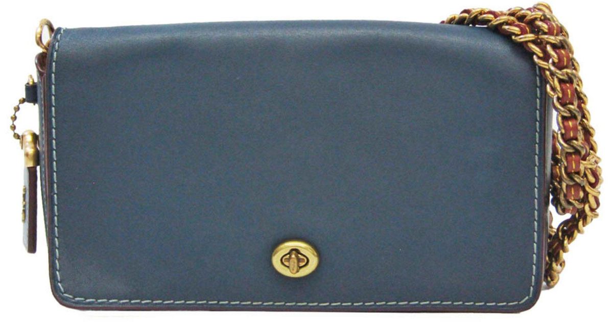 COACH Dinky Leather Shopper Bag (Pre-Owned) in Blue | Lyst