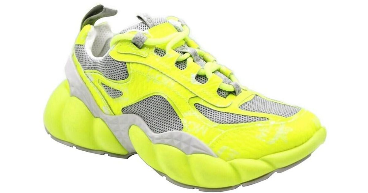 MCM Neon Luft Collection Visetos Canvas Sneaker () in Yellow | Lyst