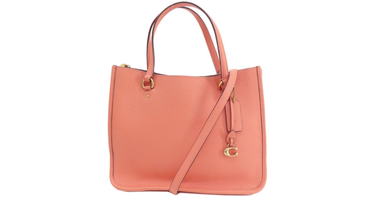 COACH Tyler Carryall Leather Tote Bag (Pre-Owned) in Red | Lyst