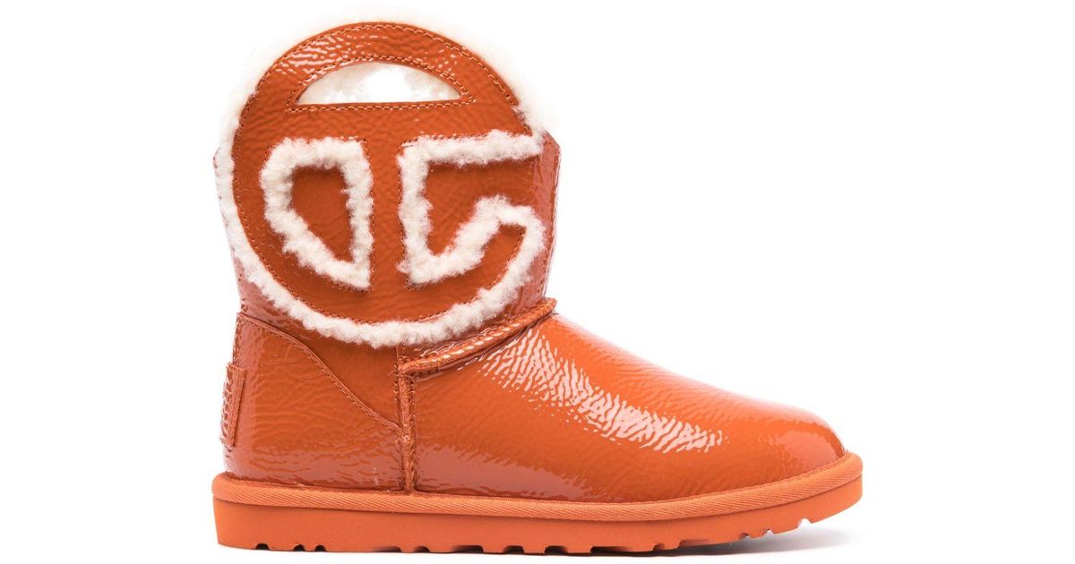 UGG X TELFAR Crinkle-texture Leather Ankle Boots in Orange for Men | Lyst