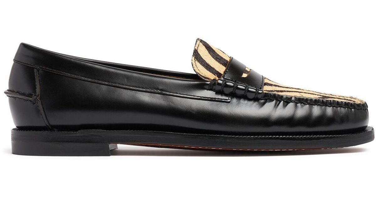 Sebago 20mm Dan Vamp Wild Leather Loafers in Black | Lyst